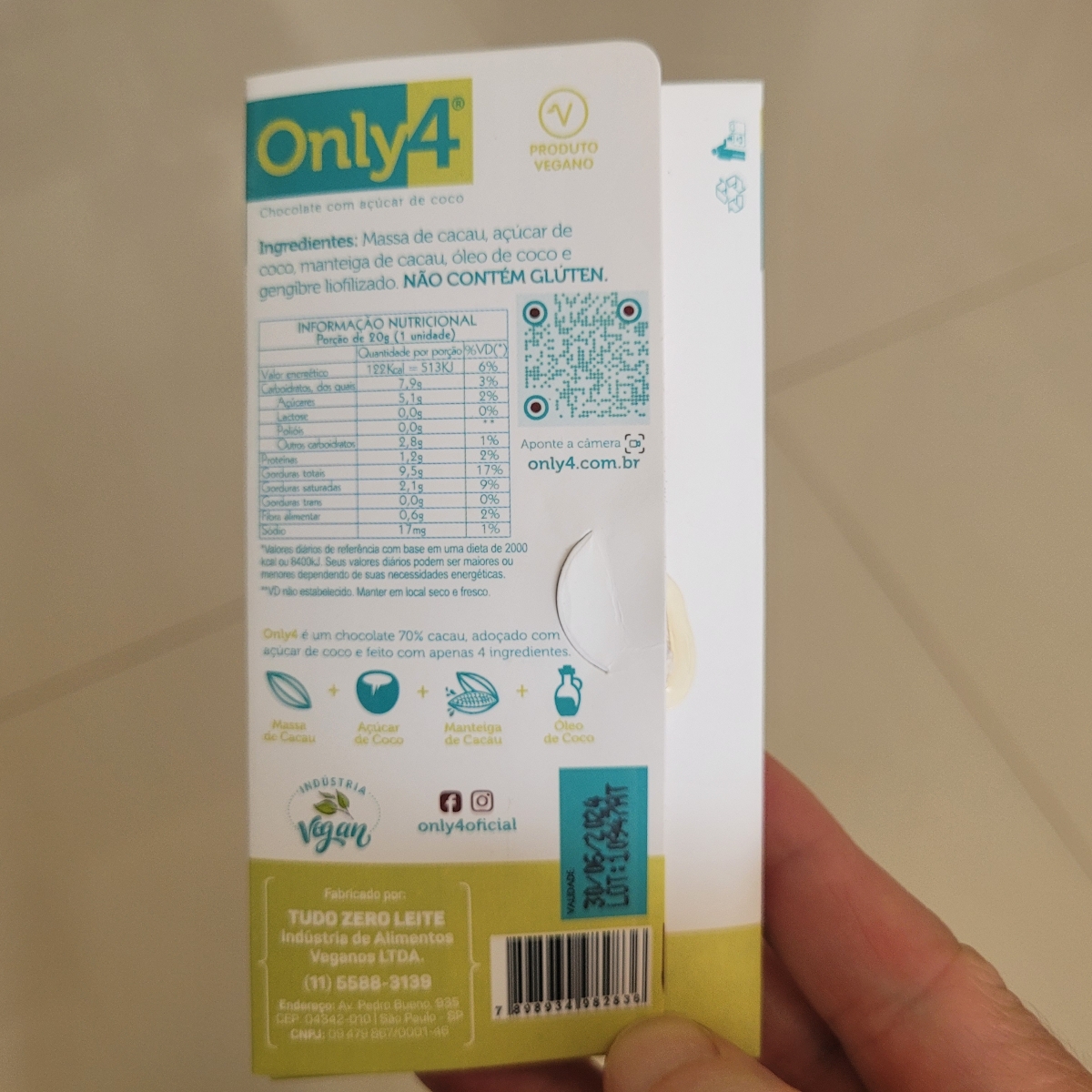 Chocolate 70% Cacau com gengibre from Only4 - Vegan Product Reviews & Ratings | abillion