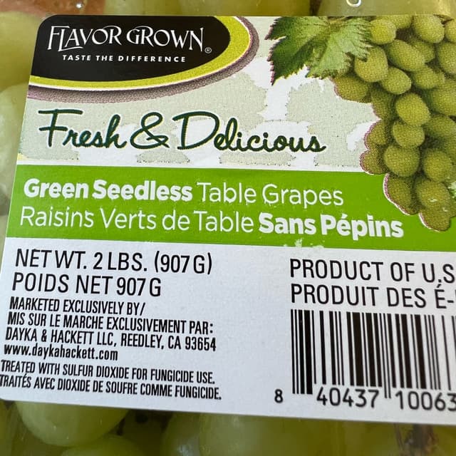 green seedless table grapes from Flavor Grown - Vegan Product Reviews ...