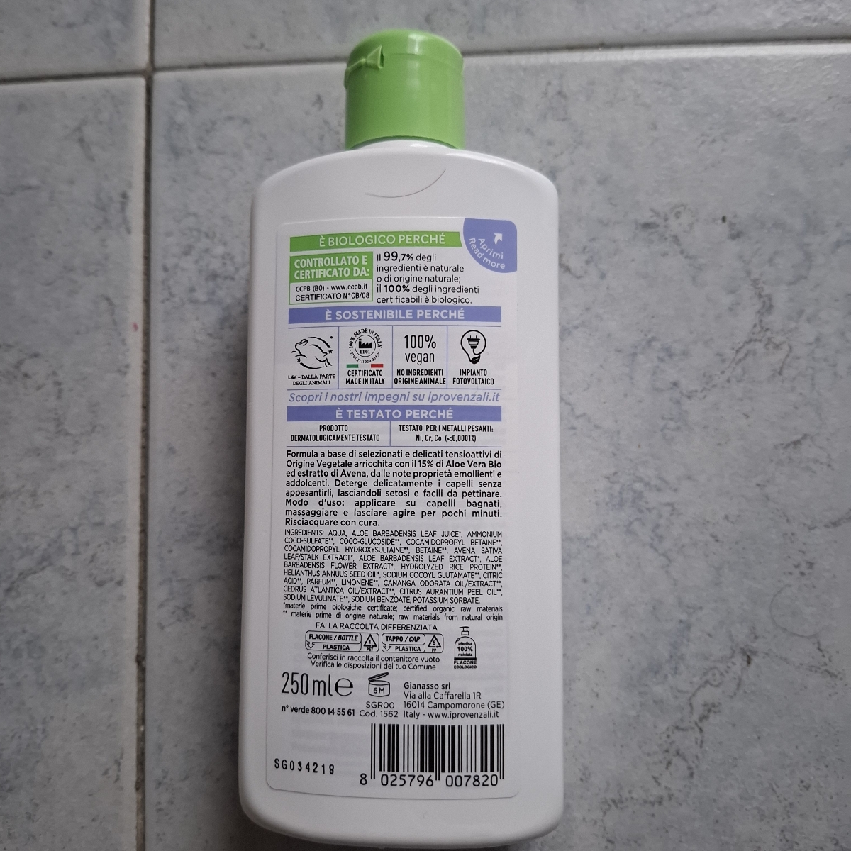 shampoo biologico aloe e avena from I Provenzali bio - Vegan Product ...