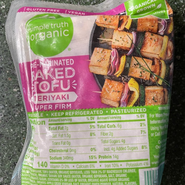 Simple Truth Pre marinated baked tofu Teriyaki Review | abillion