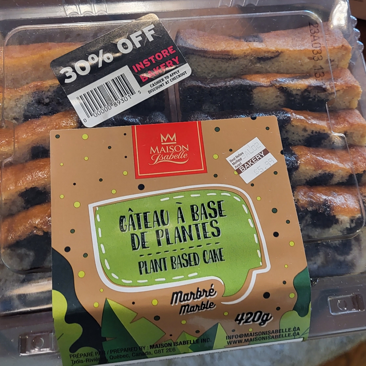 Marble Plant-based Cake from Maison Isabelle - Vegan Product Reviews ...