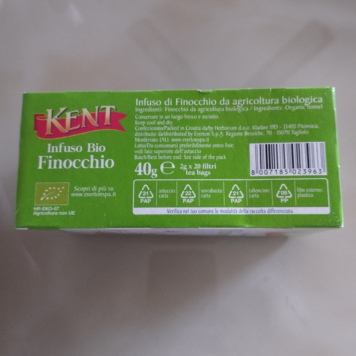 infuso bio finocchio from Kent - Vegan Product Reviews & Ratings | abillion