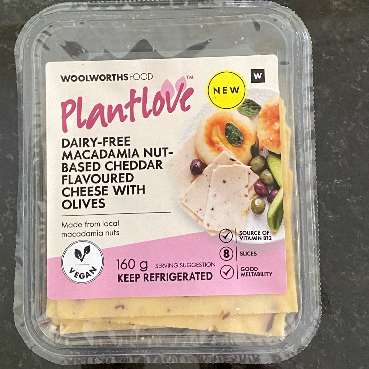 Woolworths Food Dairy free Macadamia-nut based cheddar flavoured cheese ...