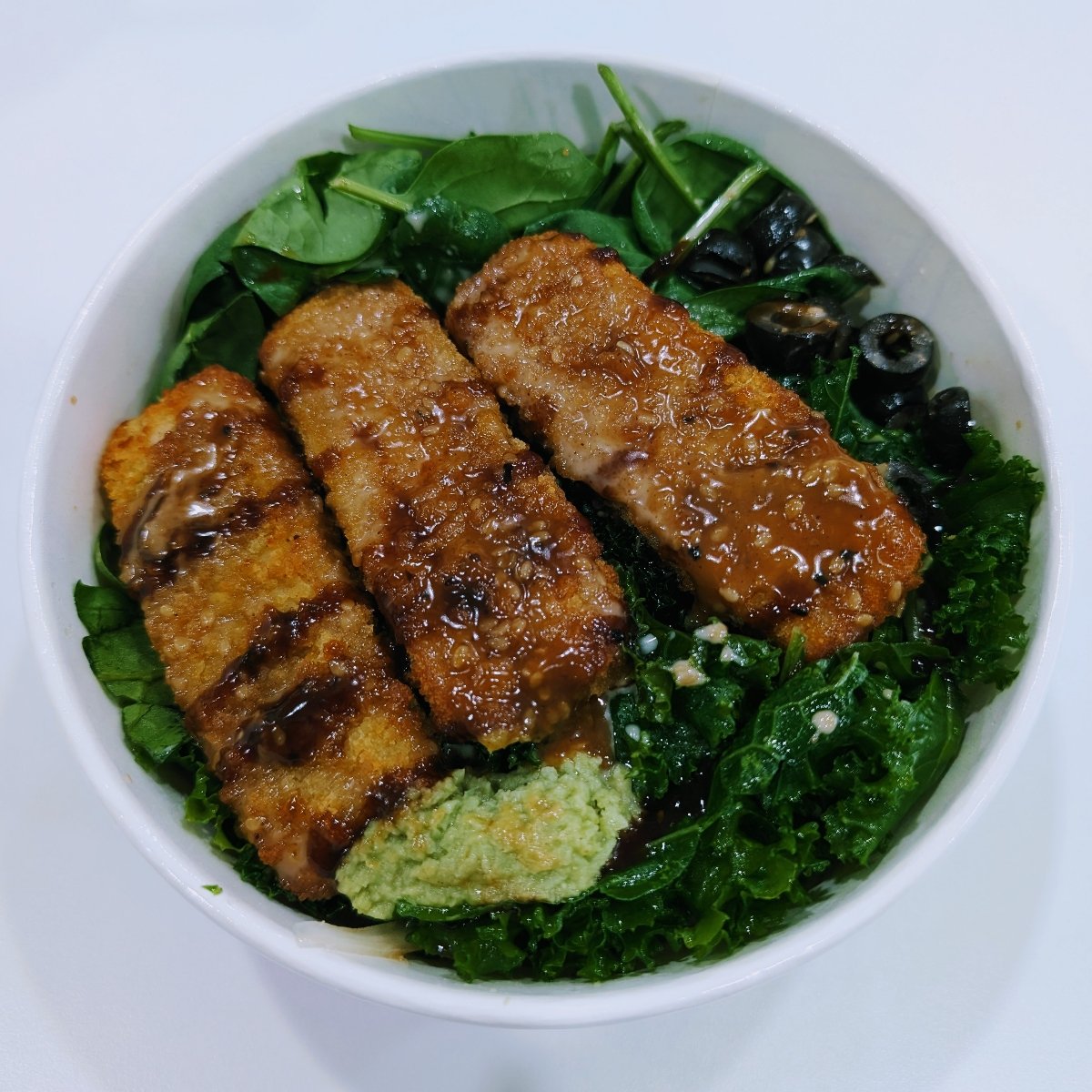 Poké Bowl with Plant-based Fish Fingers at Pilipala Poke & Gelato ...