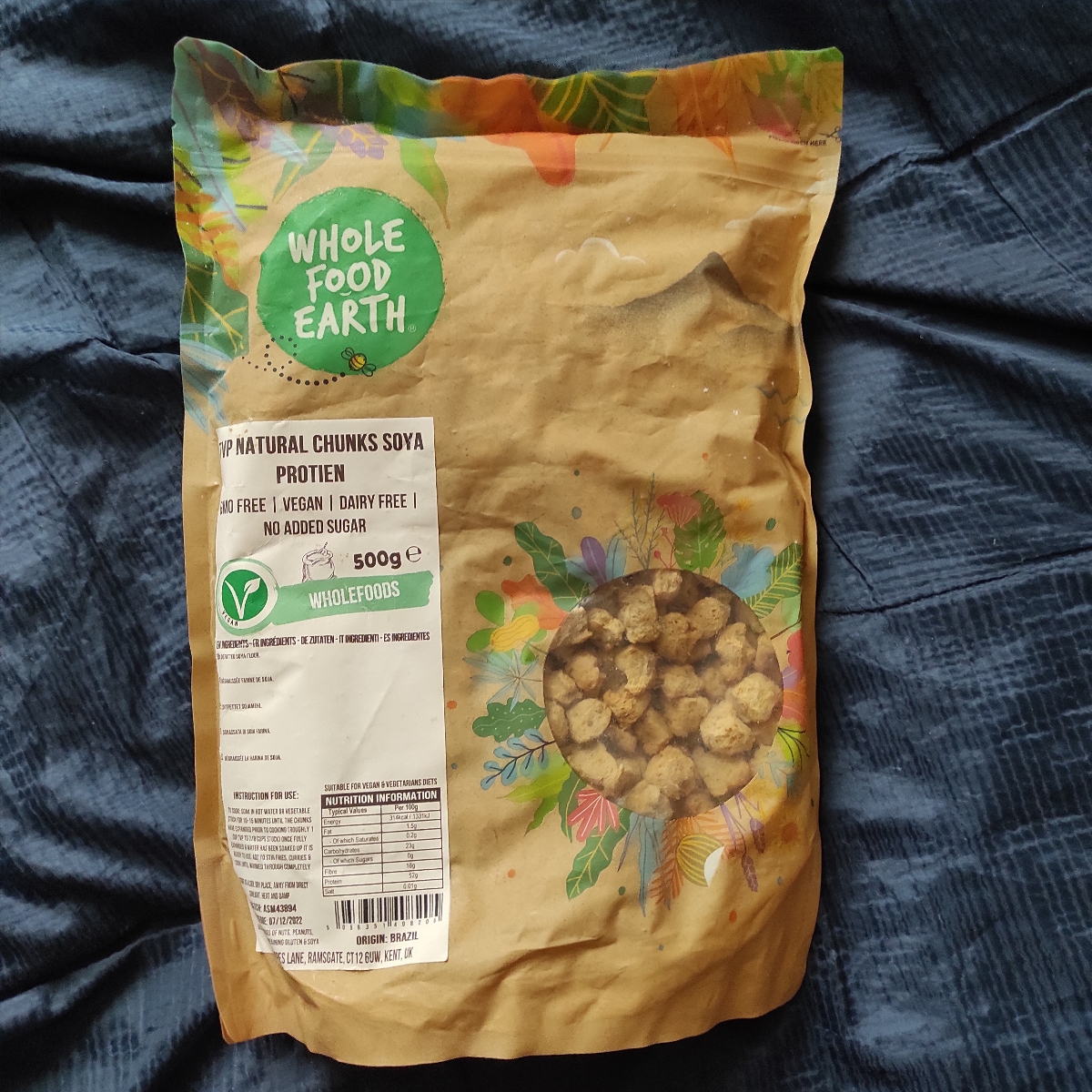 TVP Natural Chunks Soya Protein - 500g from Whole Food Earth - Vegan ...