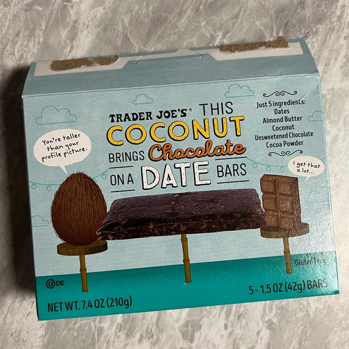 Trader Joe's This Coconut Brings Chocolate on a Date bars Review | abillion