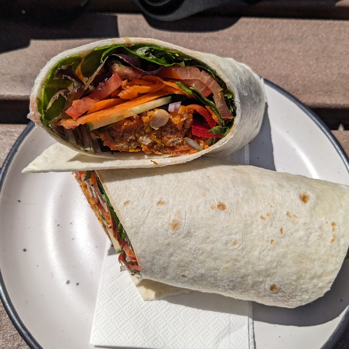 Veggie Patty Wrap at Bridgewater Bay Cafe - Vegan Dish Reviews ...