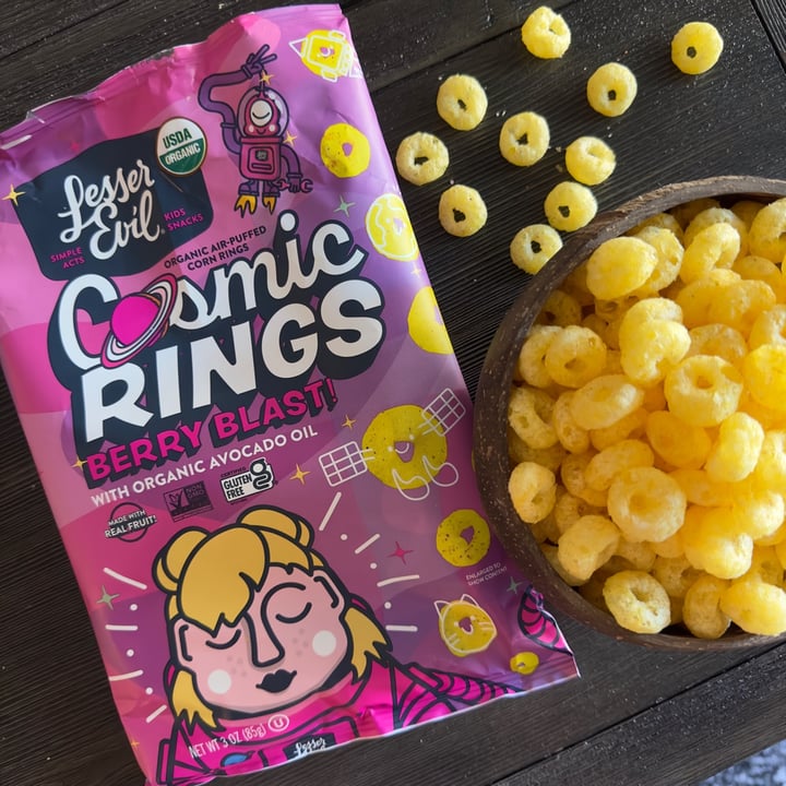 Lesser Evil Snacks Cosmic Rings Berry Blast! Review | abillion