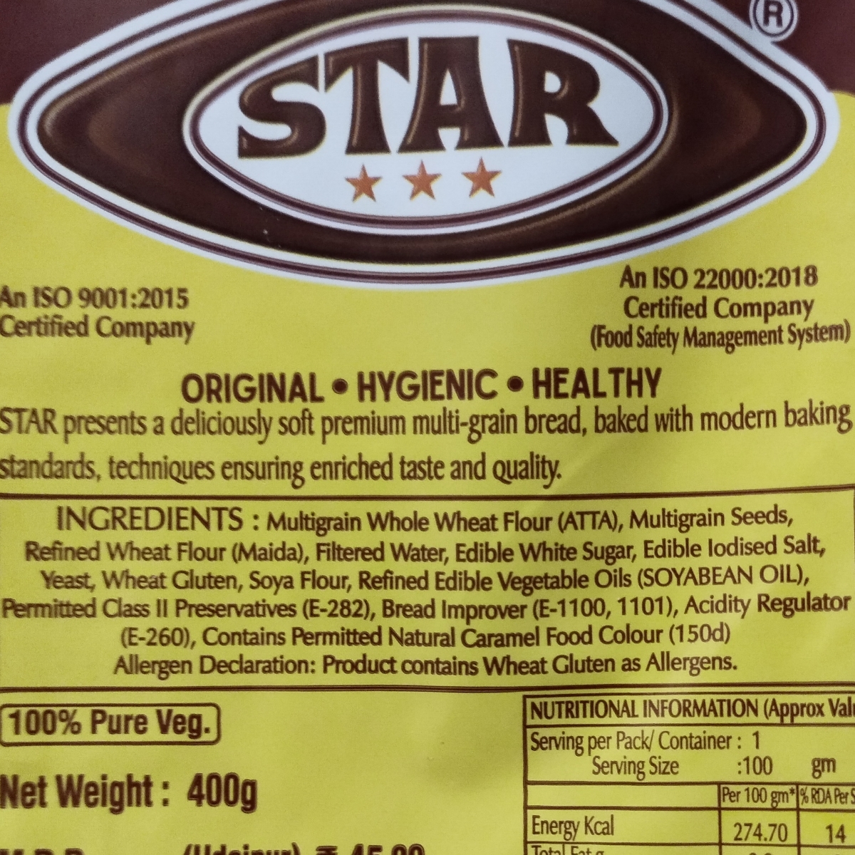 Multi grain bread from Star - Vegan Product Reviews & Ratings | abillion