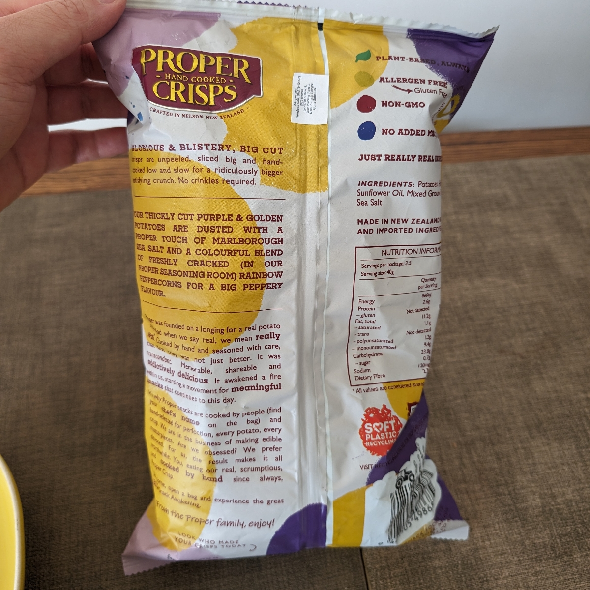 Purple And Gold Potatoes Cracked Pepper And Sea Salt from proper hand cooked crisps - Vegan ...