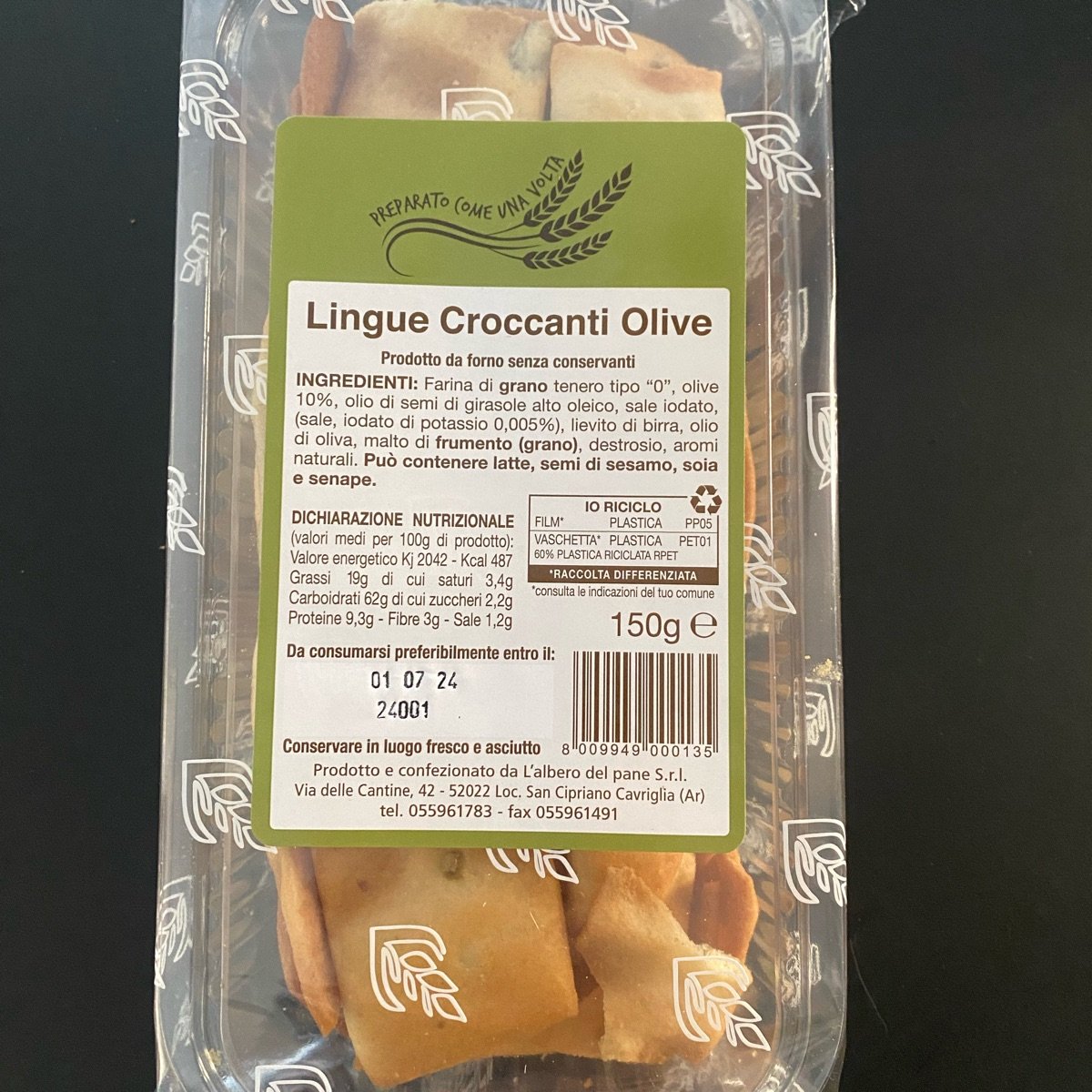 Lingue Croccanti Alle Olive from Preparato come una volta - Vegan ...