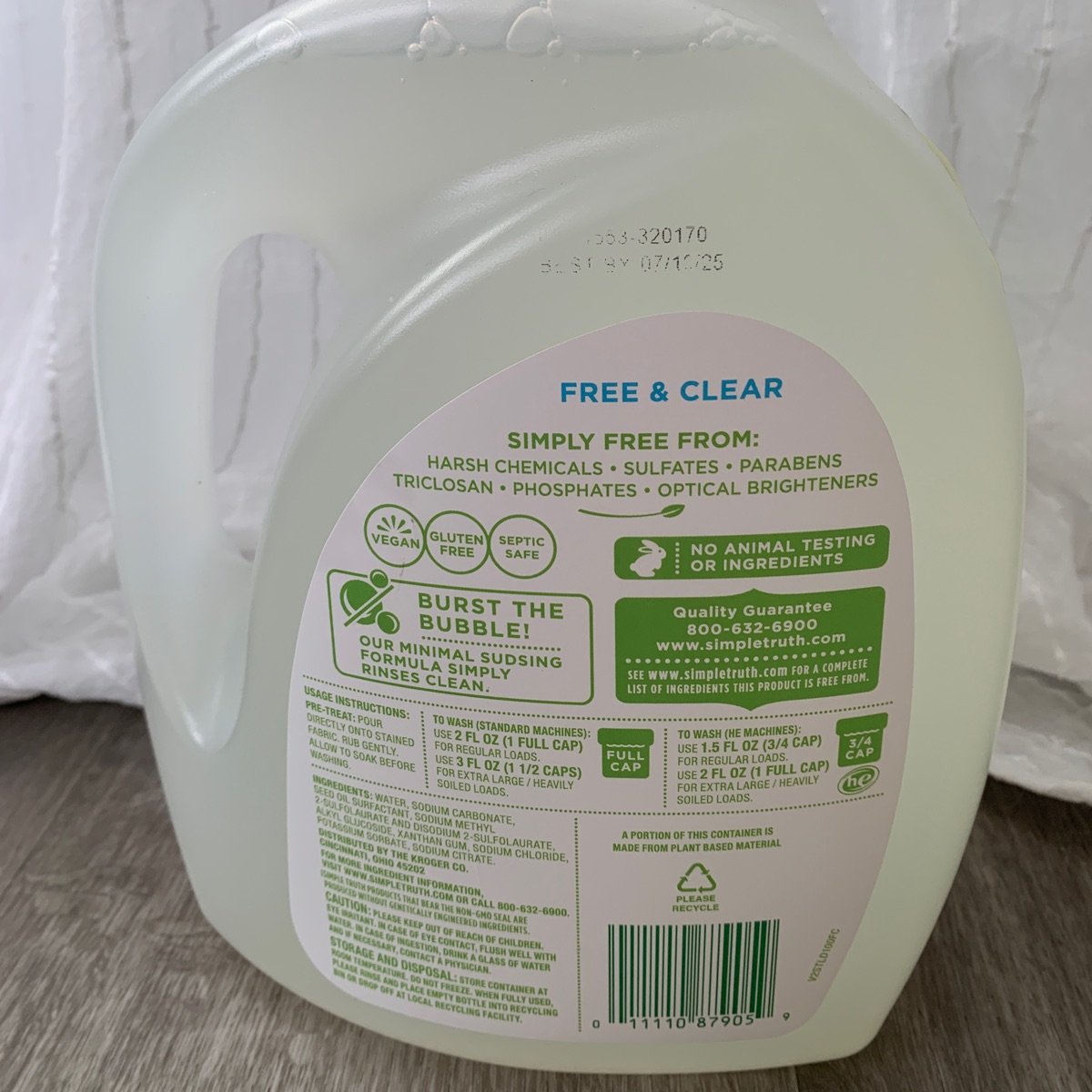 Free & Clear Laundry Detergent from Simple Truth - Vegan Product ...