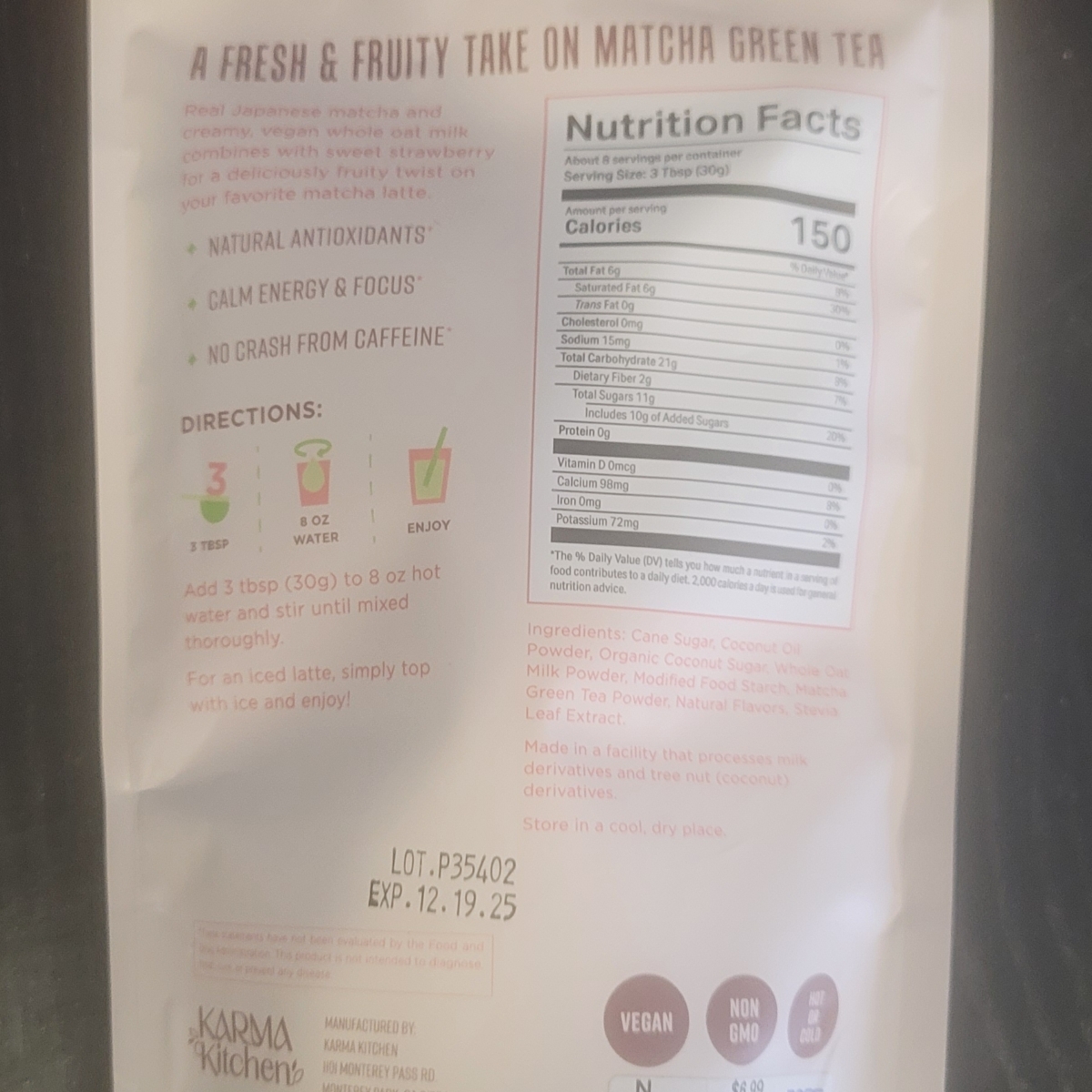 Strawberry Matcha Latte from Karma Kitchen - Vegan Product Reviews ...