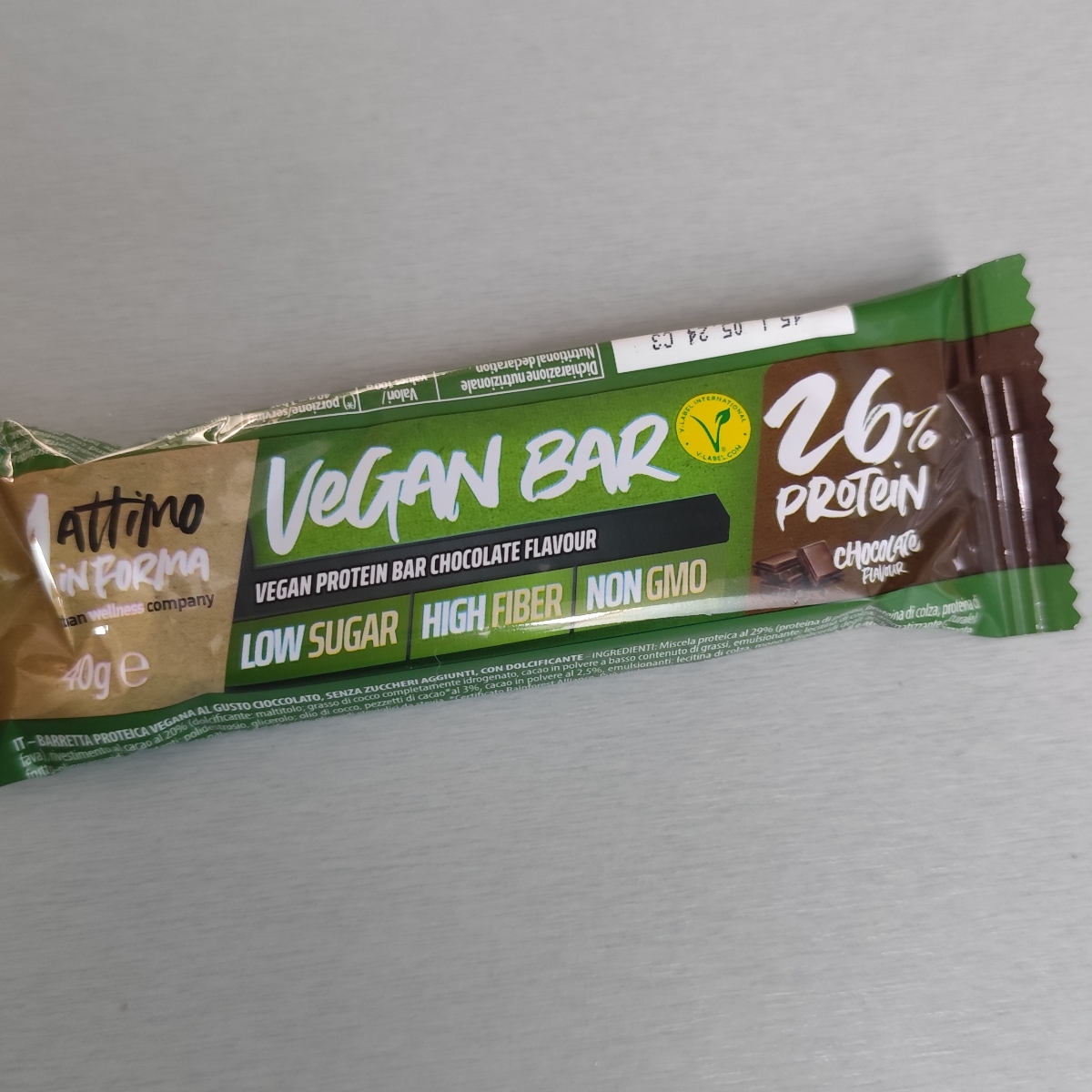 Vegan Protein Bar Chocolate Flavour from 1 attimo in forma - Vegan ...
