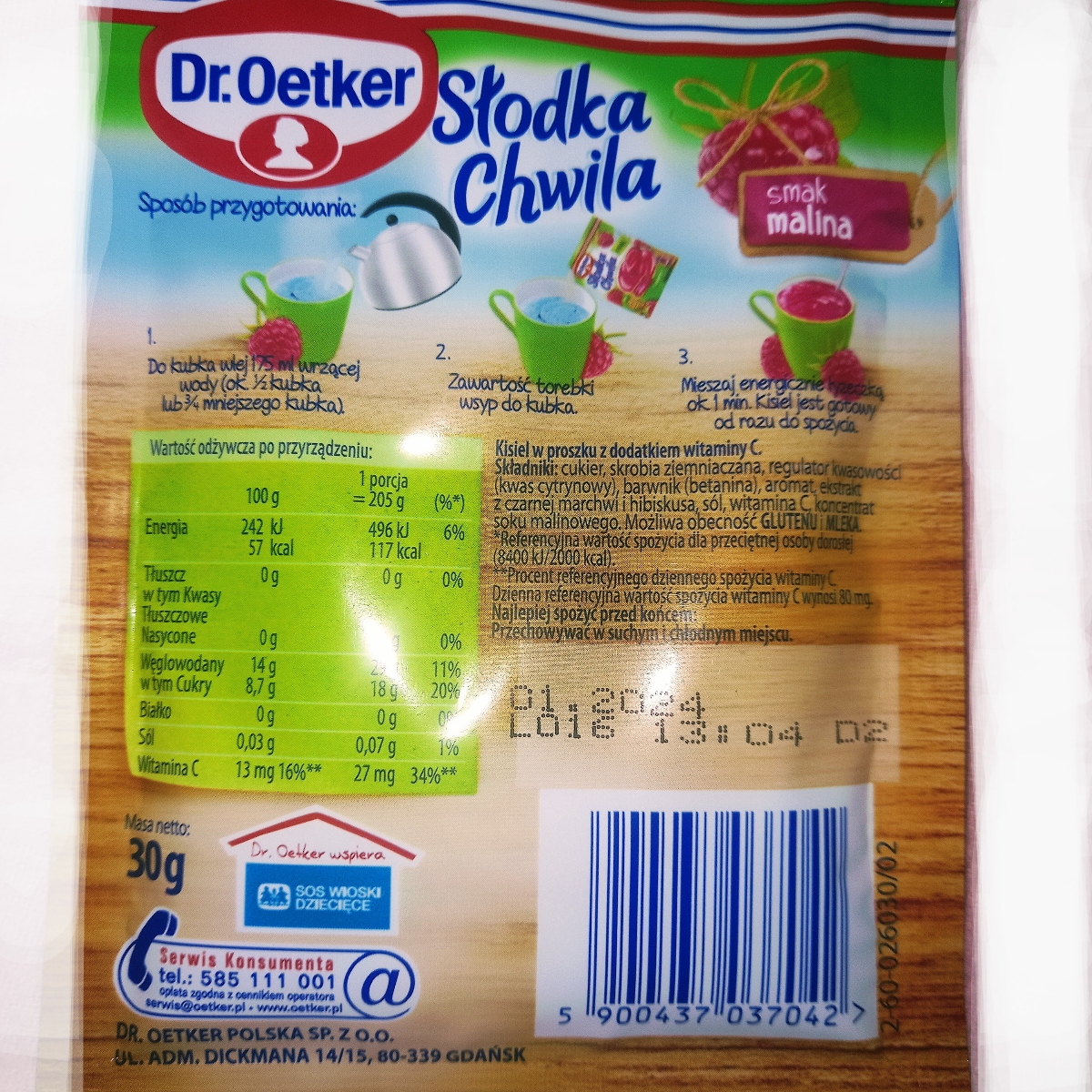 Raspberry kisel from Dr. Oetker - Vegan Product Reviews & Ratings ...