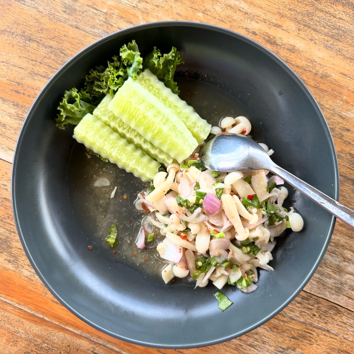 Spicy Mushroom Salad ลาบเห็ด at The Lake View Restaurant & Kayak-คลอง ...