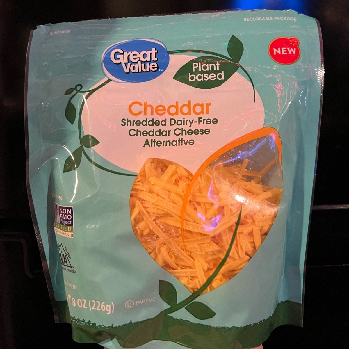 Plant Based Cheddar cheese from Great Value - Vegan Product Reviews ...