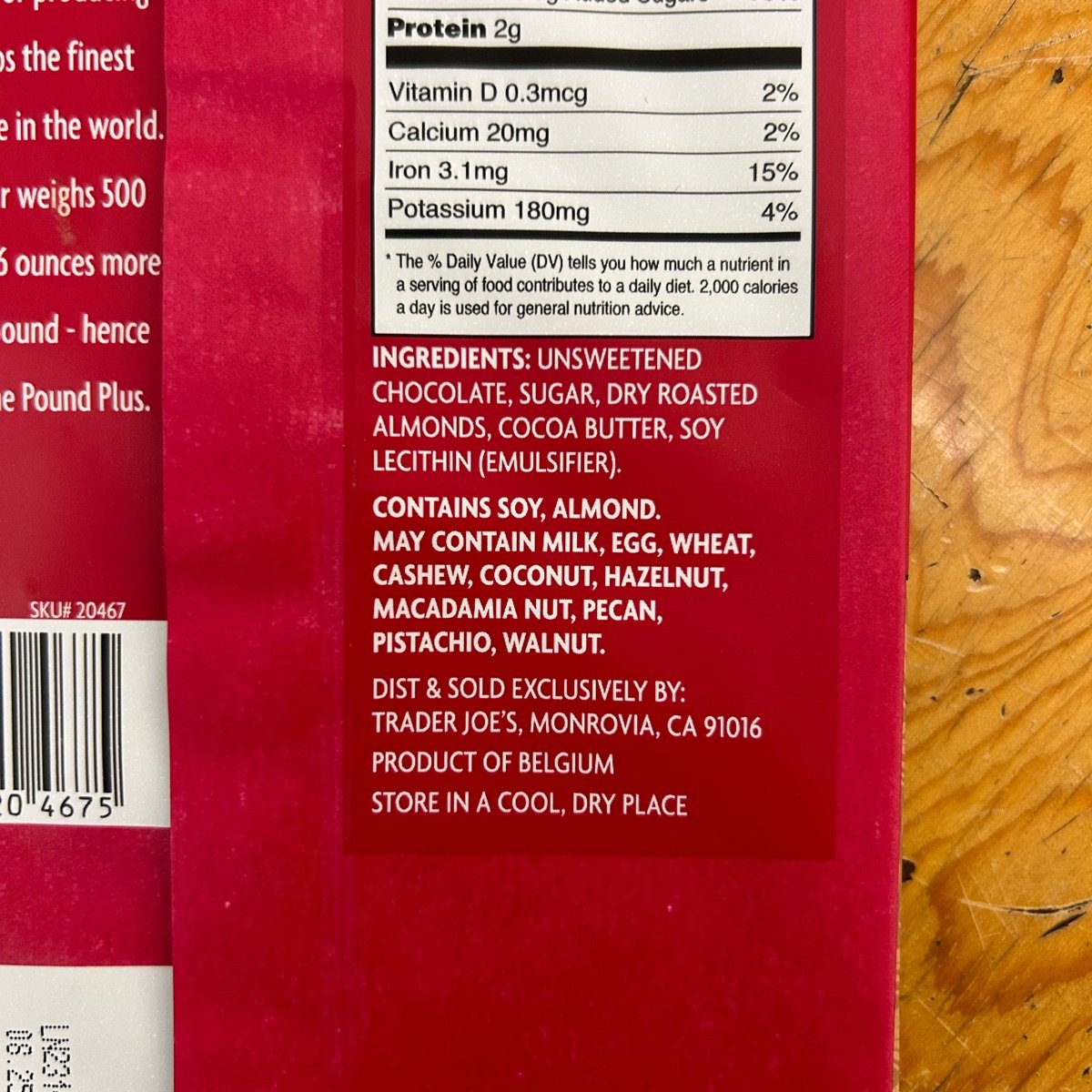 Pound Plus Bittersweet Chocolate with Almonds from Trader Joe's - Vegan Product Reviews ...