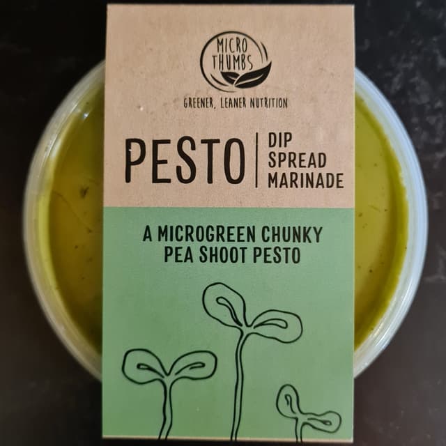 Chunky Pea Shoot Pesto from Micro Thumbs - Vegan Product Reviews ...