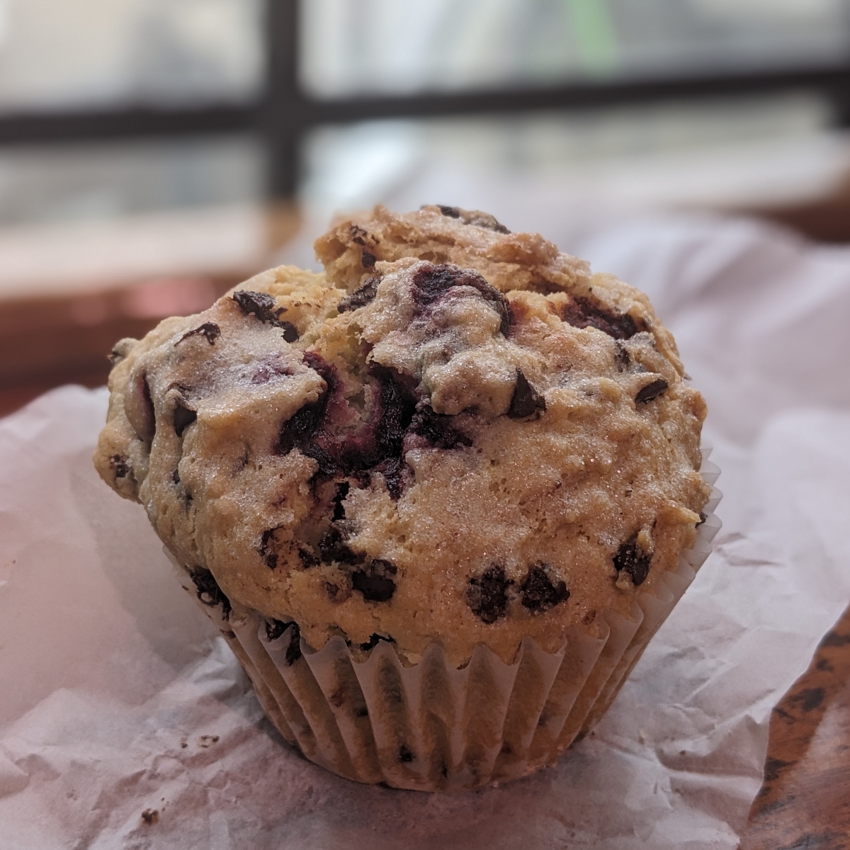 Vegan Raspberry Chocolate Chip Muffin at Hard Times Cafe - Review by ...