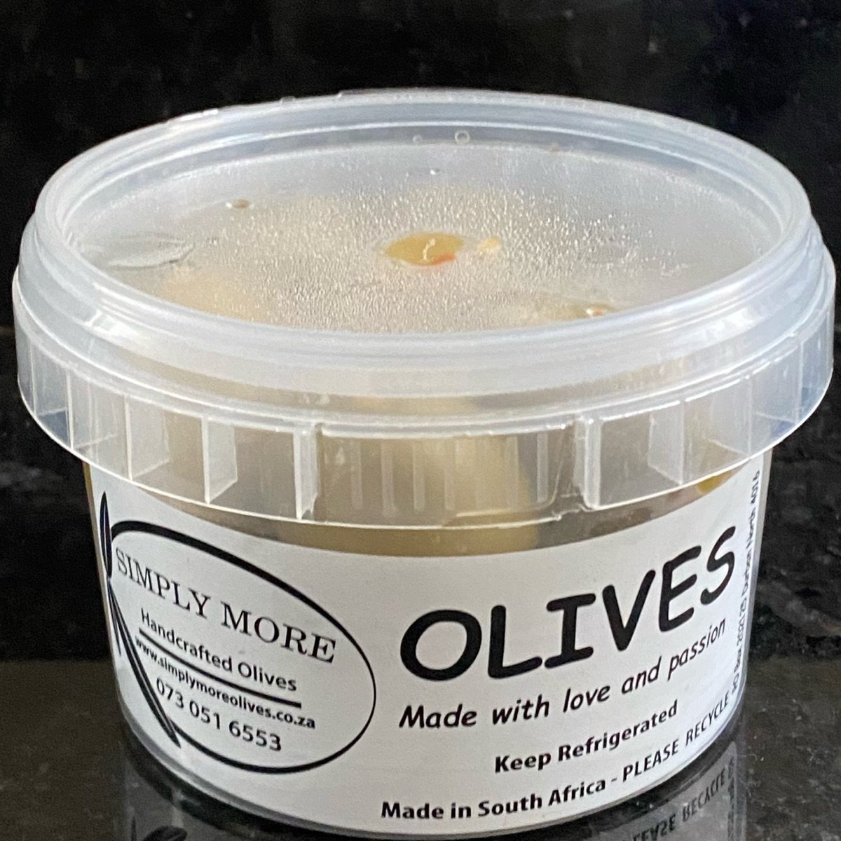 Chili and garlic marinated olives from Simply more handcrafted olives ...