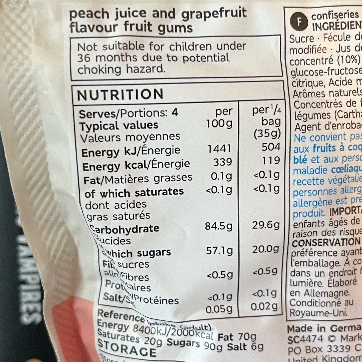 Punchy Peach Gourmet Gummies from Marks & Spencer Food (M&S) - Vegan ...