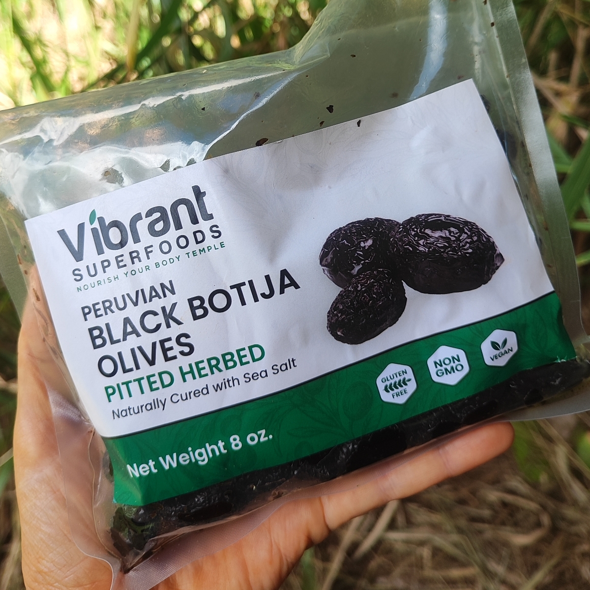 Pitted Herbed Peruvian Black Botija Olives from Vibrant Superfoods ...