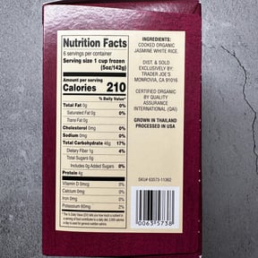 Trader Joe's Organic Jasmine rice Reviews | abillion