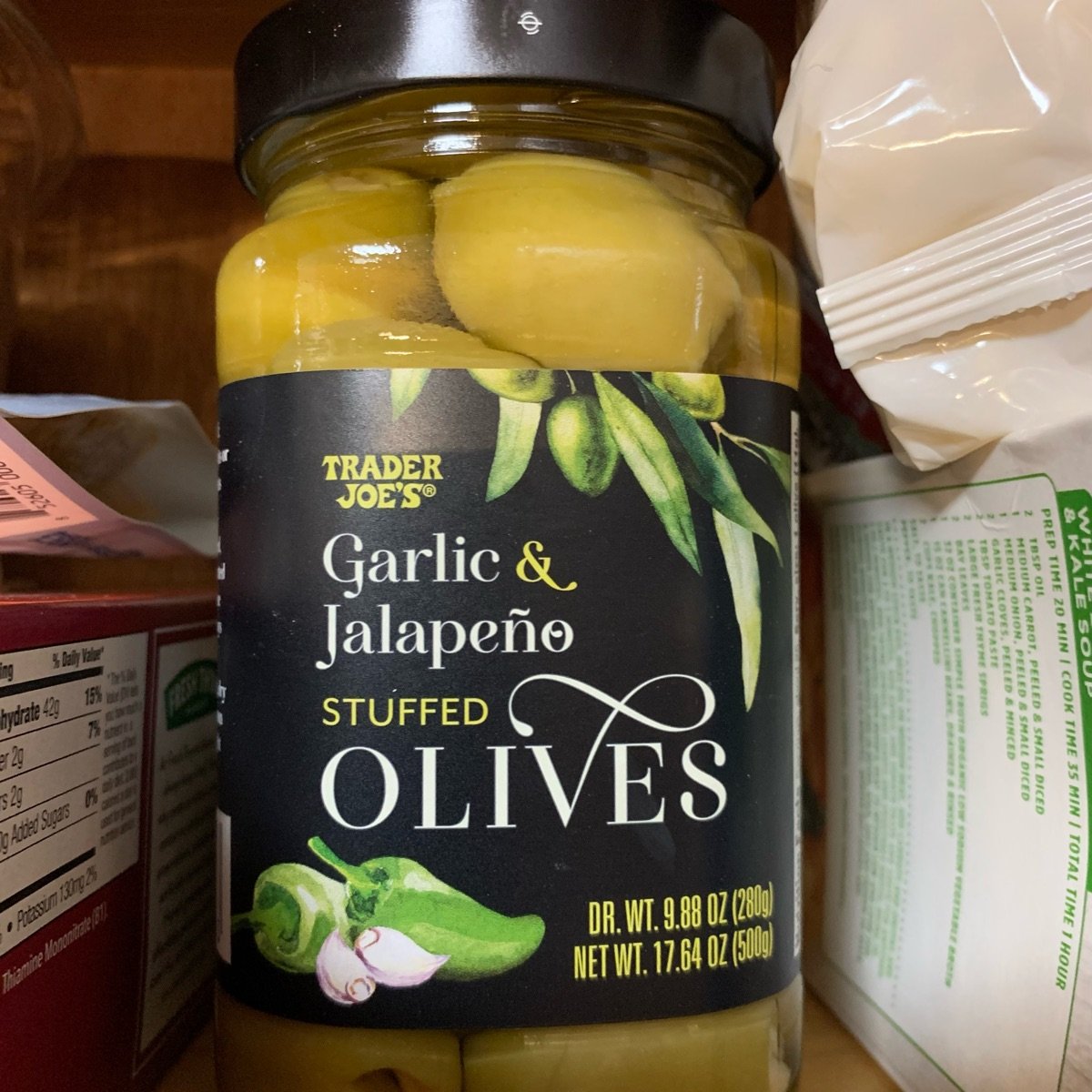 Garlic and Jalapeno Stuffed Olives from Trader Joe's - Vegan Product ...