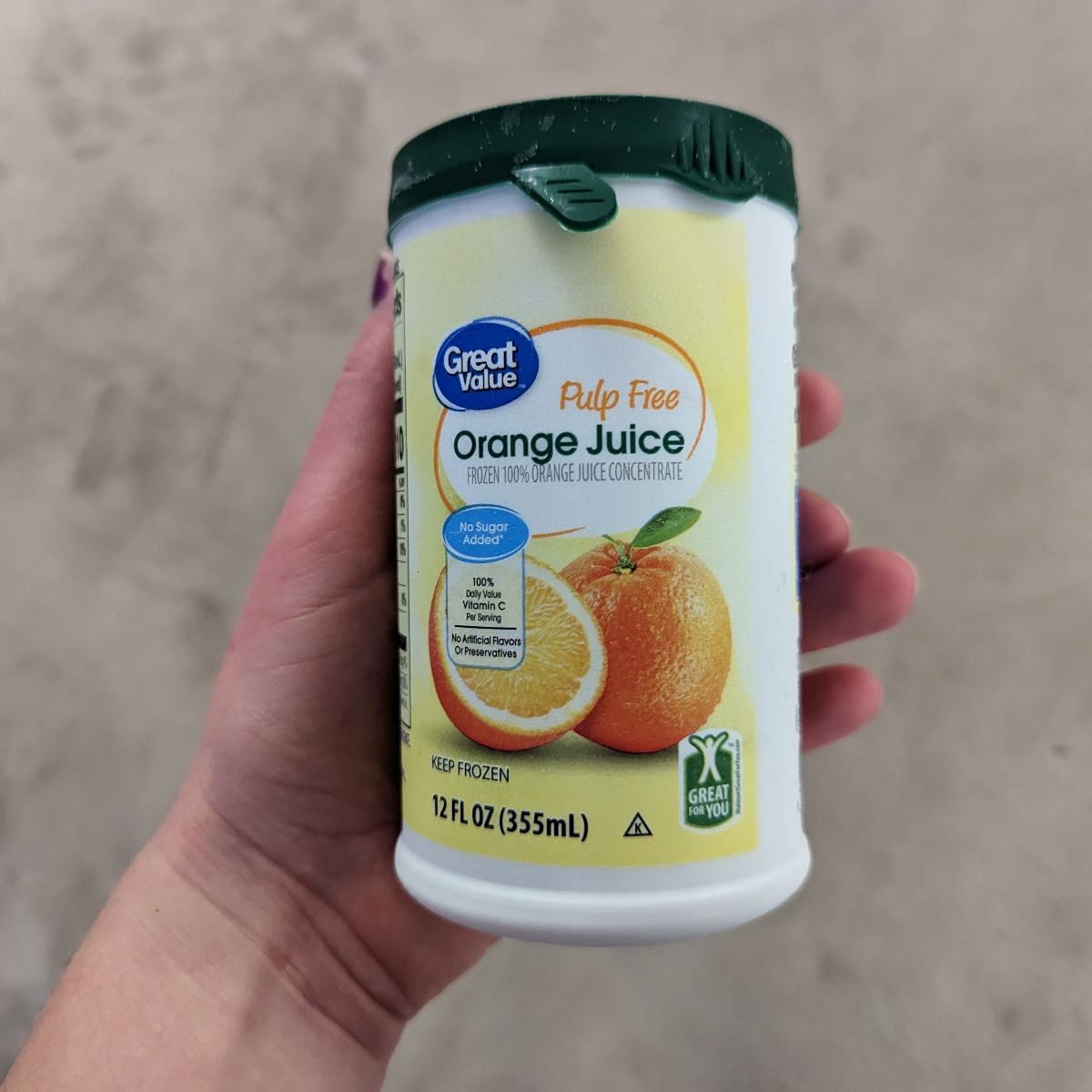 Great Value Pulp-Fre Orange Juice Frozen 100% Orange Juice Concentrate ... Great Value Pulp-Fre Orange Juice Frozen 100% Orange Juice Concentrate ...