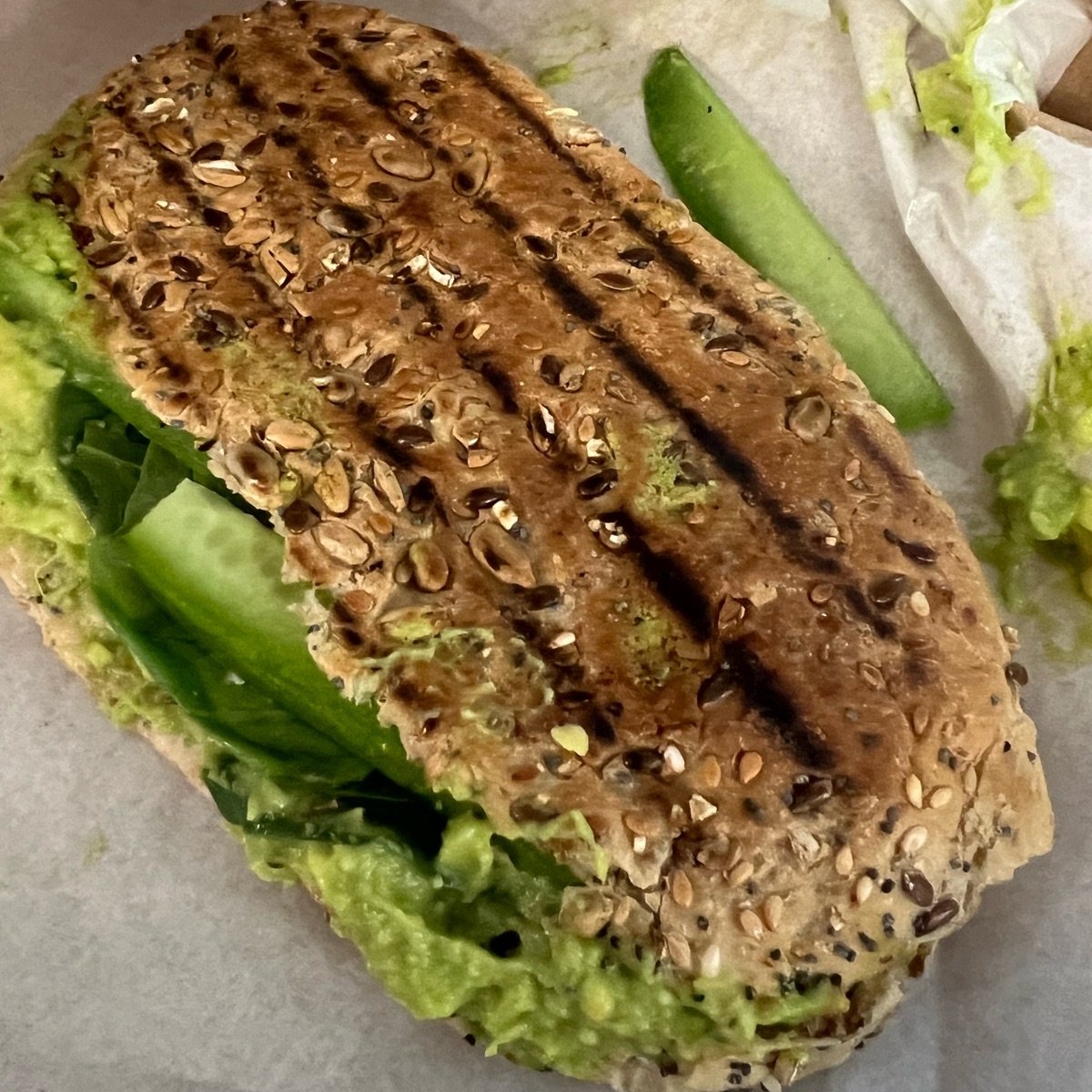 Toasted Seeded Roll with Avo & Cucumber at Woolworths Cape Town Airport ...