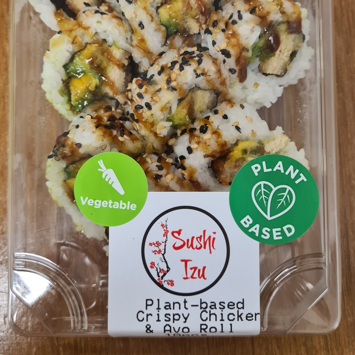 plant based crispy chicken and avo roll from Sushi izu - Vegan Product ...