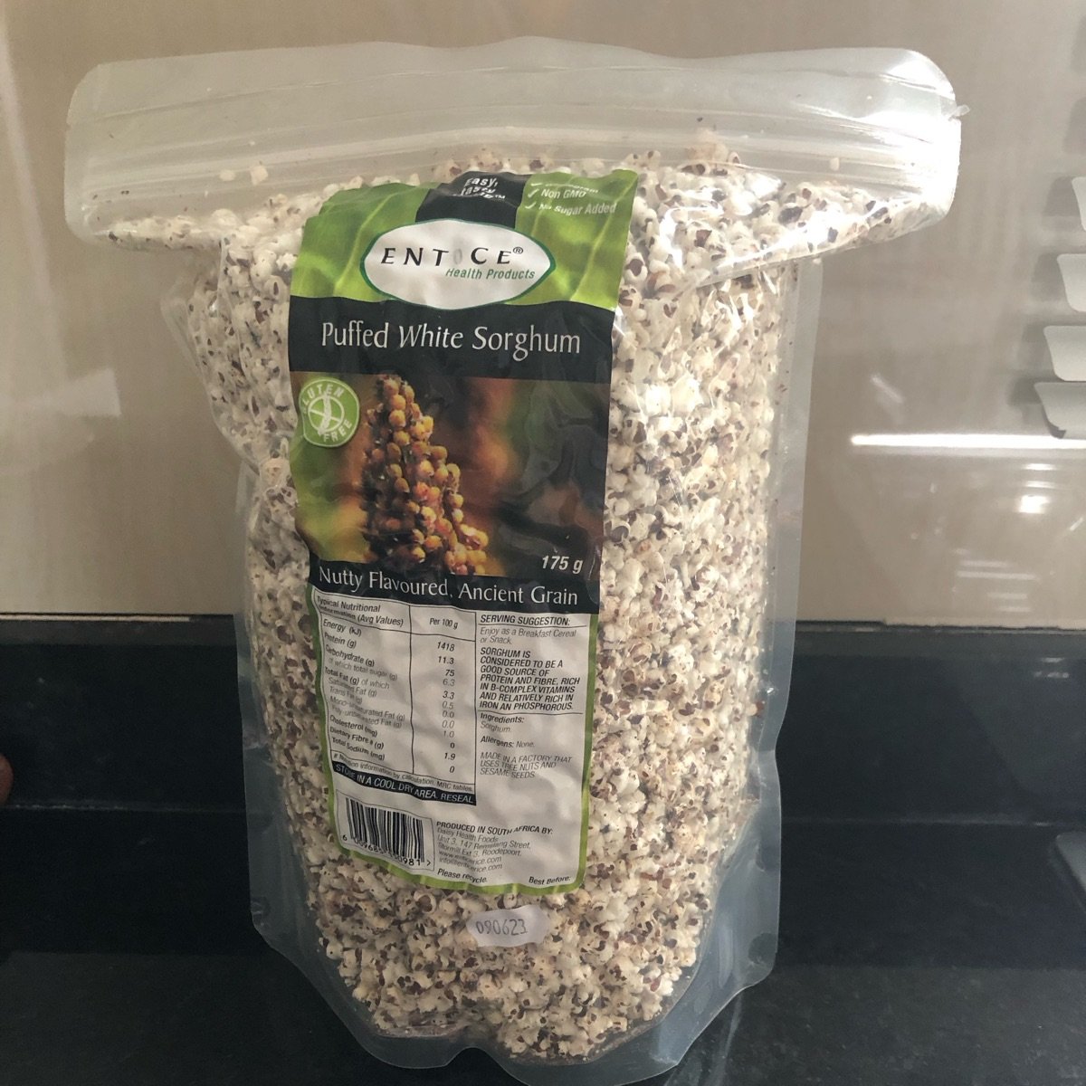 puffed sorghum from Entice Health Foods - Vegan Product Reviews ...