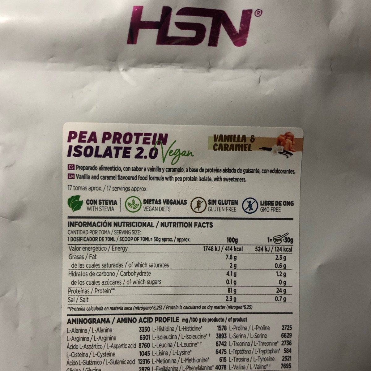 Pea protein isolate 2.0 (Vanilla caramel) from HSN - Vegan Product ...