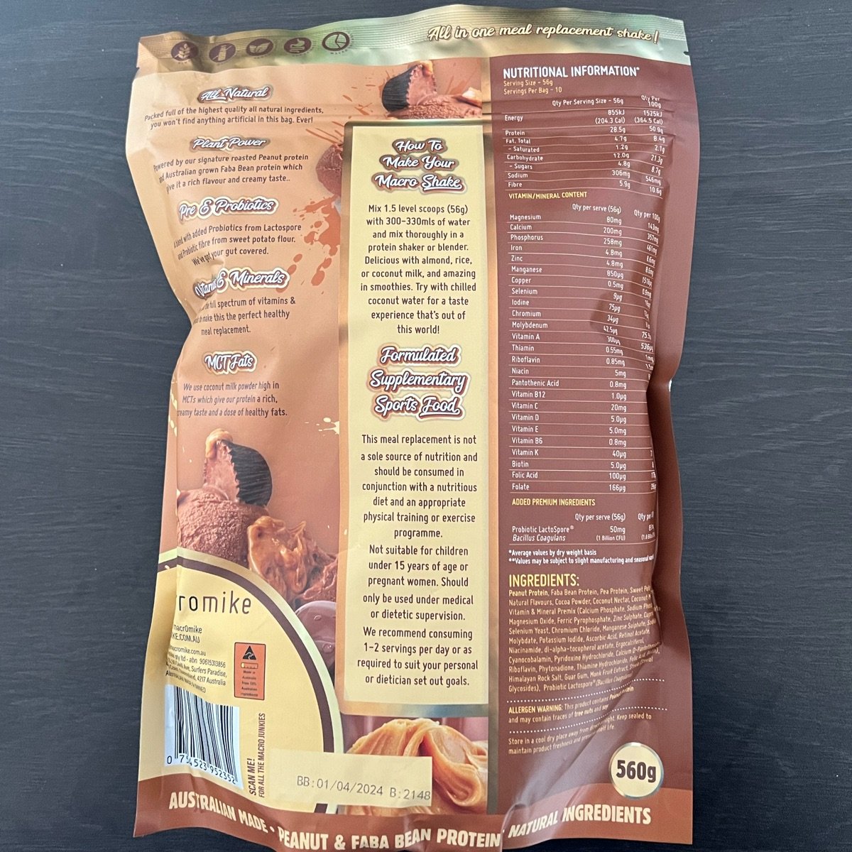 The macro shake meal replacement - choc PB swirl flavour from Macro ...