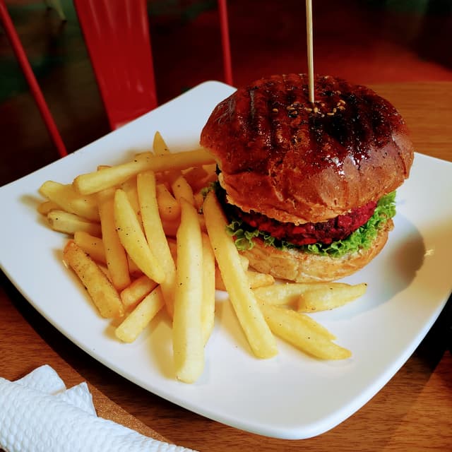 The Big Red Beetroot Burger at RGB Coffee at the Bean Hive, Kuala ...