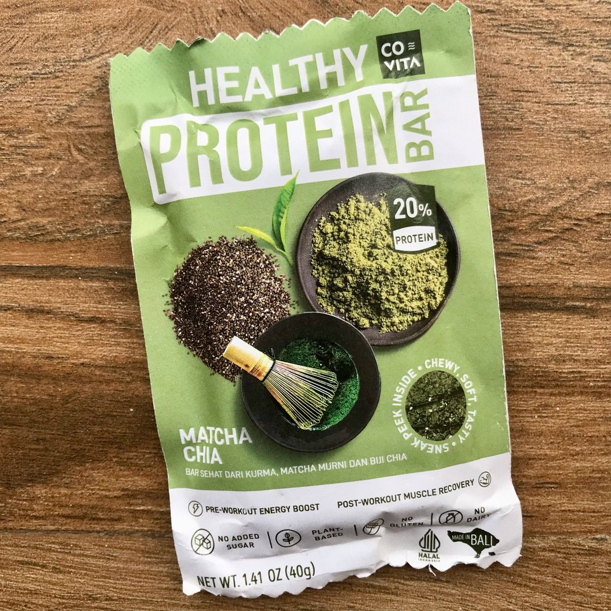 Healthy Protein Bar - Matcha Chia from Covita - Vegan Product Reviews ...