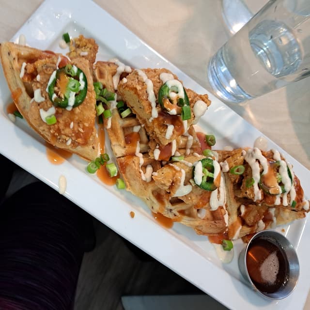 chik’n waffles at Green Bar, Hamilton - Vegan Dish Reviews & Ratings ...