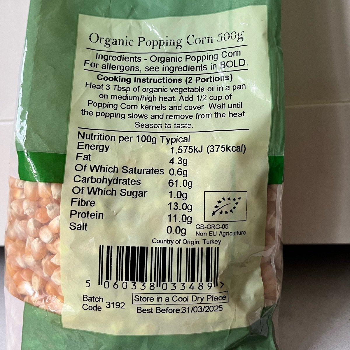 organic popping corn from Just natural - Vegan Product Reviews ...
