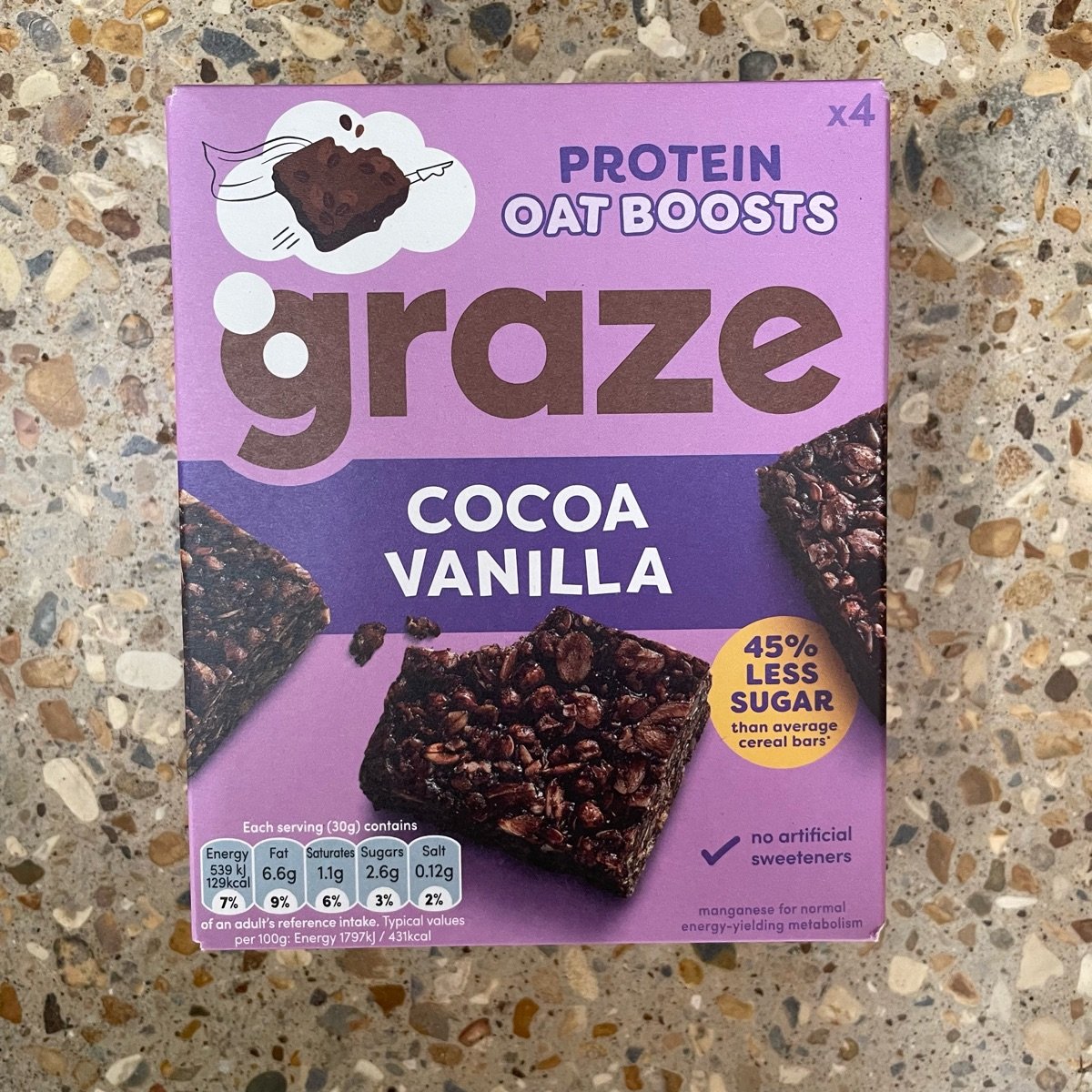 Protein Oat Boosts Cocoa Vanilla from graze - Vegan Product Reviews ...