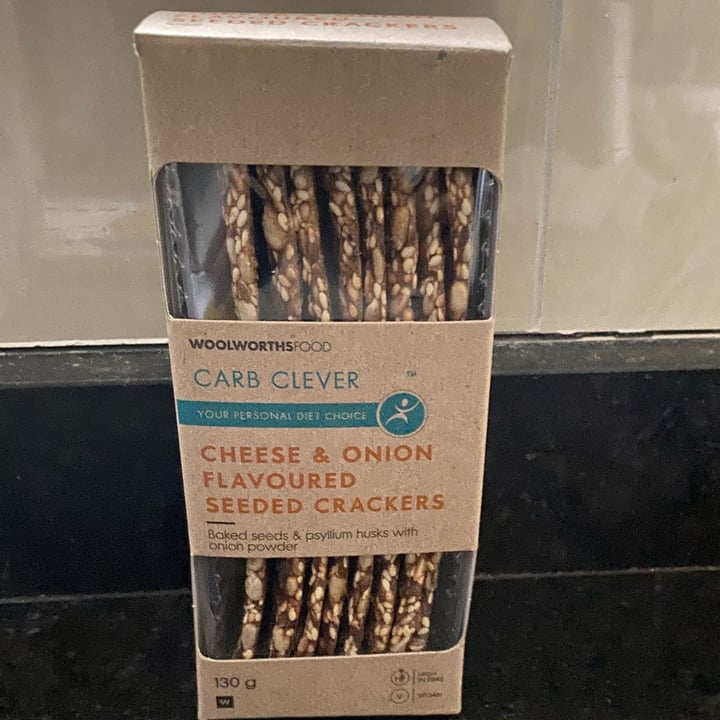 Woolworths Food carb clever cheese & onion seed crackers Review | abillion