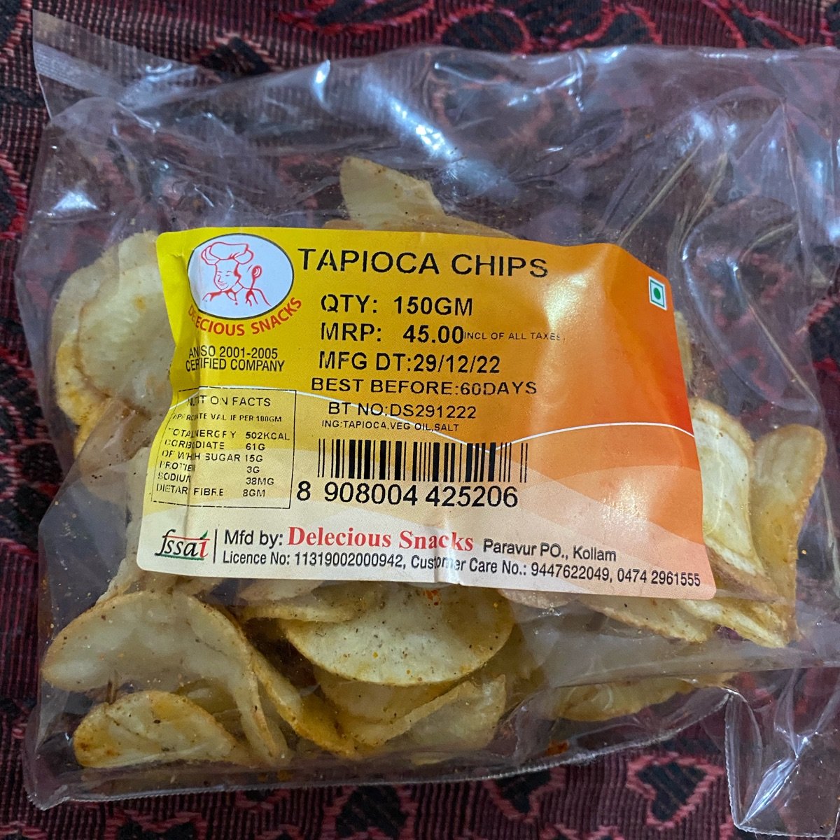 tapioca chips from Fssai - Vegan Product Reviews & Ratings | abillion