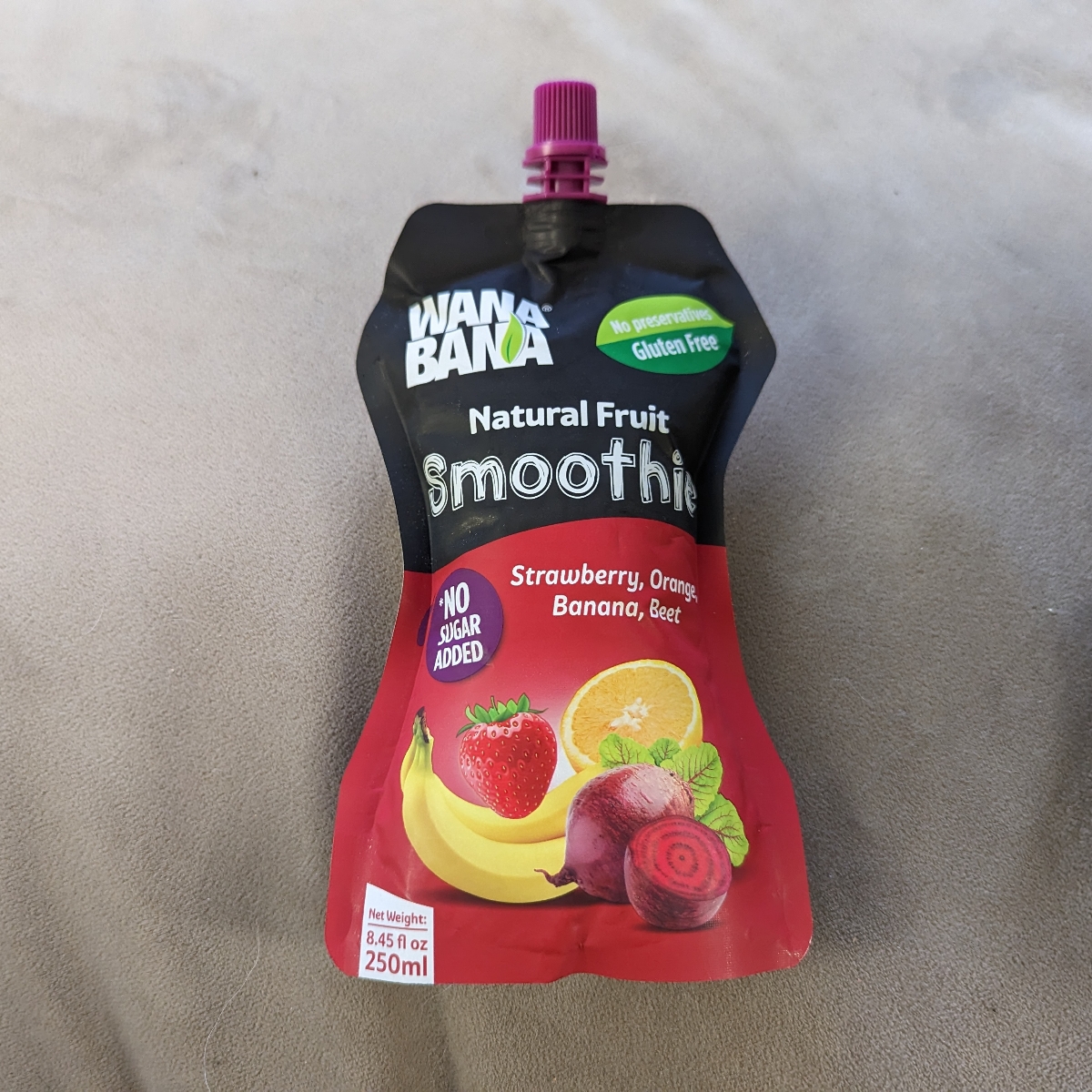 Natural Fruit Smoothie - Strawberry, Orange, Banana, Beet from WanaBana ...
