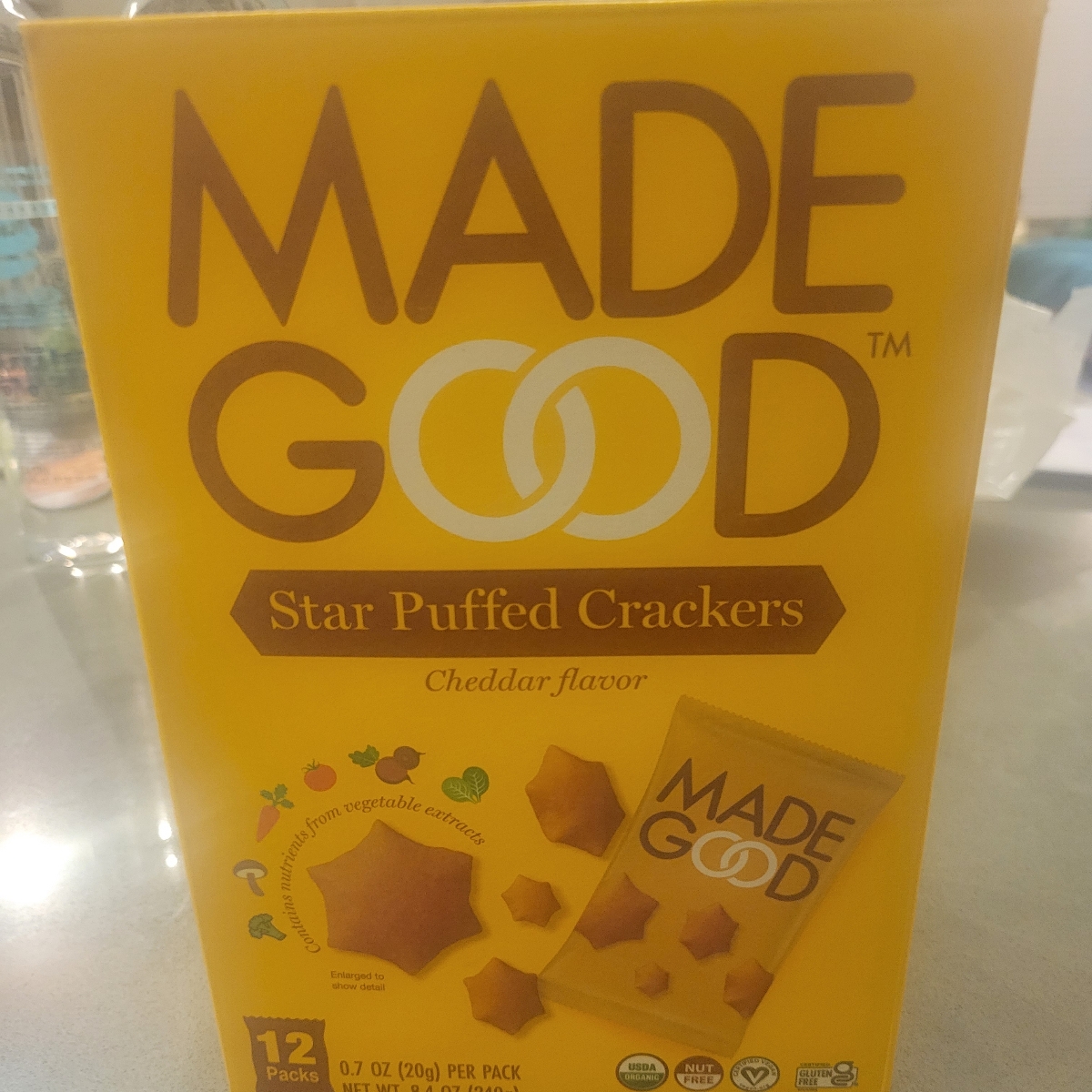 Star Puffed Crackers Cheddar Flavor from Made Good - Vegan Product ...