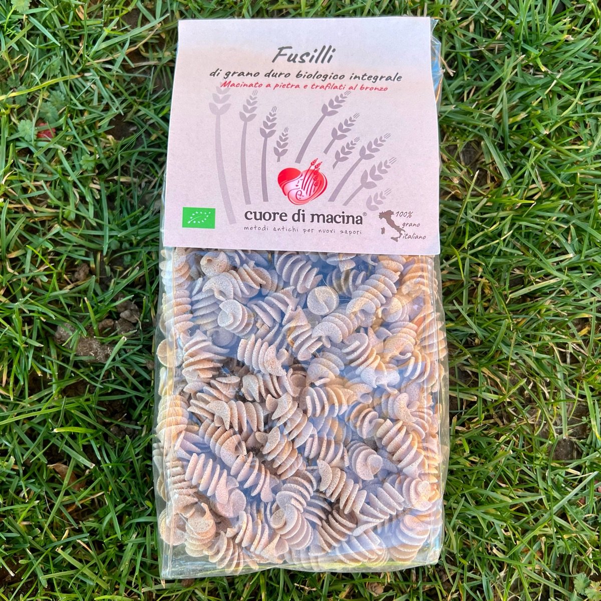 Fusilli di grano duro biologico integrale from cuore di macina - Vegan ...