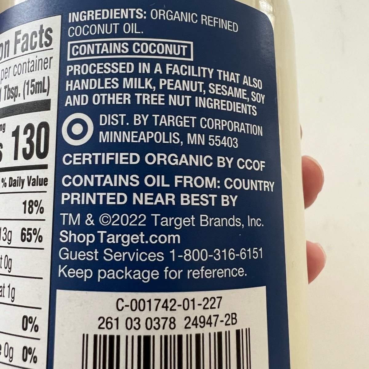 organic refined coconut oil from Good & Gather Organic - Vegan Product ...