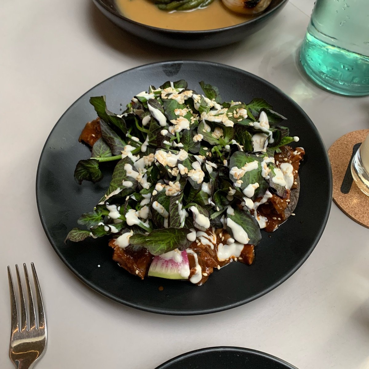 mole tostadas at public records, New York - Vegan Dish Reviews ...