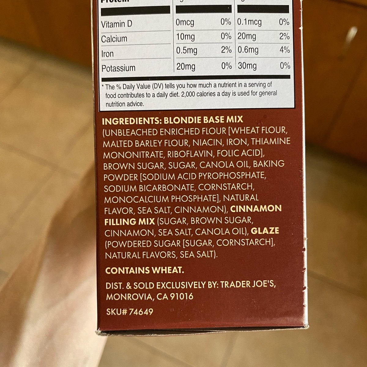 Cinnamon Roll Blondie Bar Baking Mix from Trader Joe's - Vegan Product ...