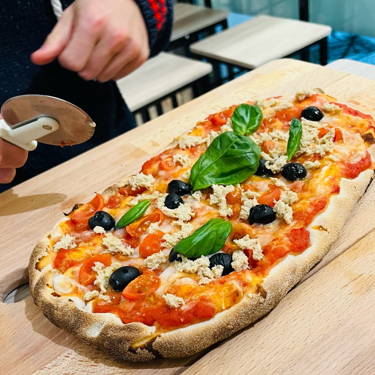 Pinsa tonno e cipolla at Al Pachino, Rome - Vegan Dish Reviews ...