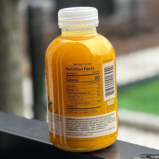 Chobani Probiotic Pineapple Tumeric Fermented Plant-Based Drink from ...